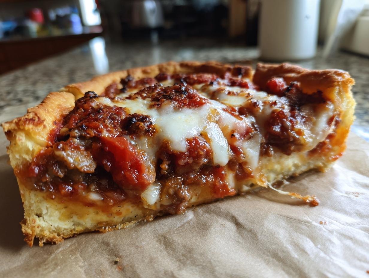 Amazing Deep Dish Pizza: 1 Indulgent Slice